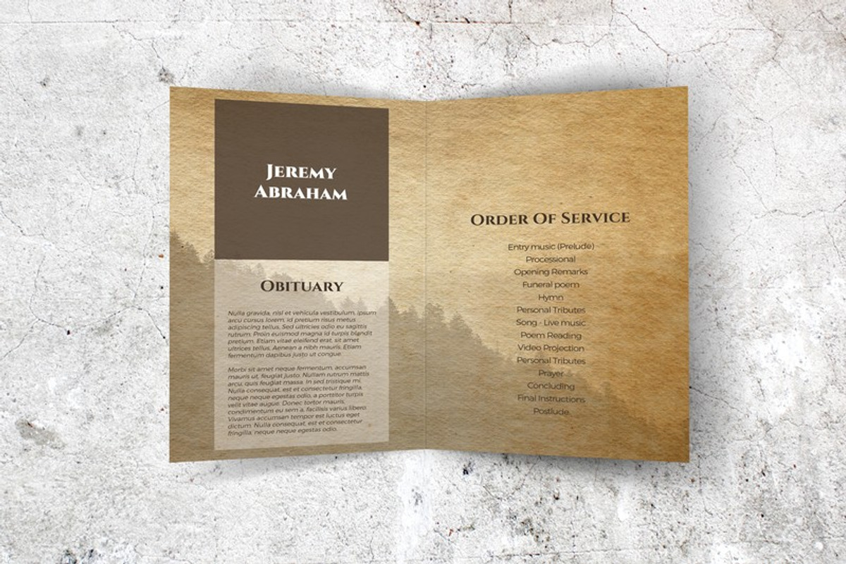 Cardboard Style Funeral Program, a Brochure Template by Final Tribute ...