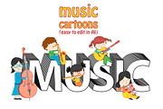 Set of music cartoons, an Education Illustration by MM Studio