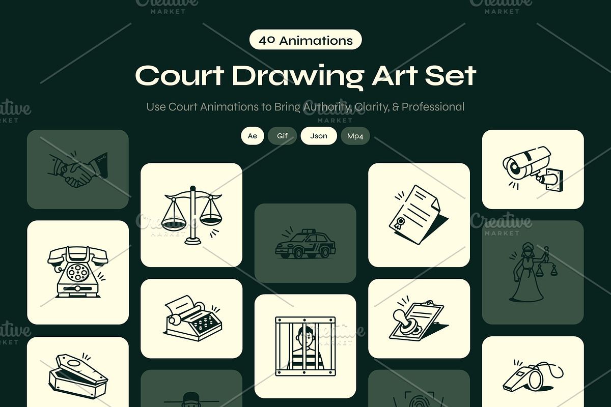 Animated Court Drawing Art Set