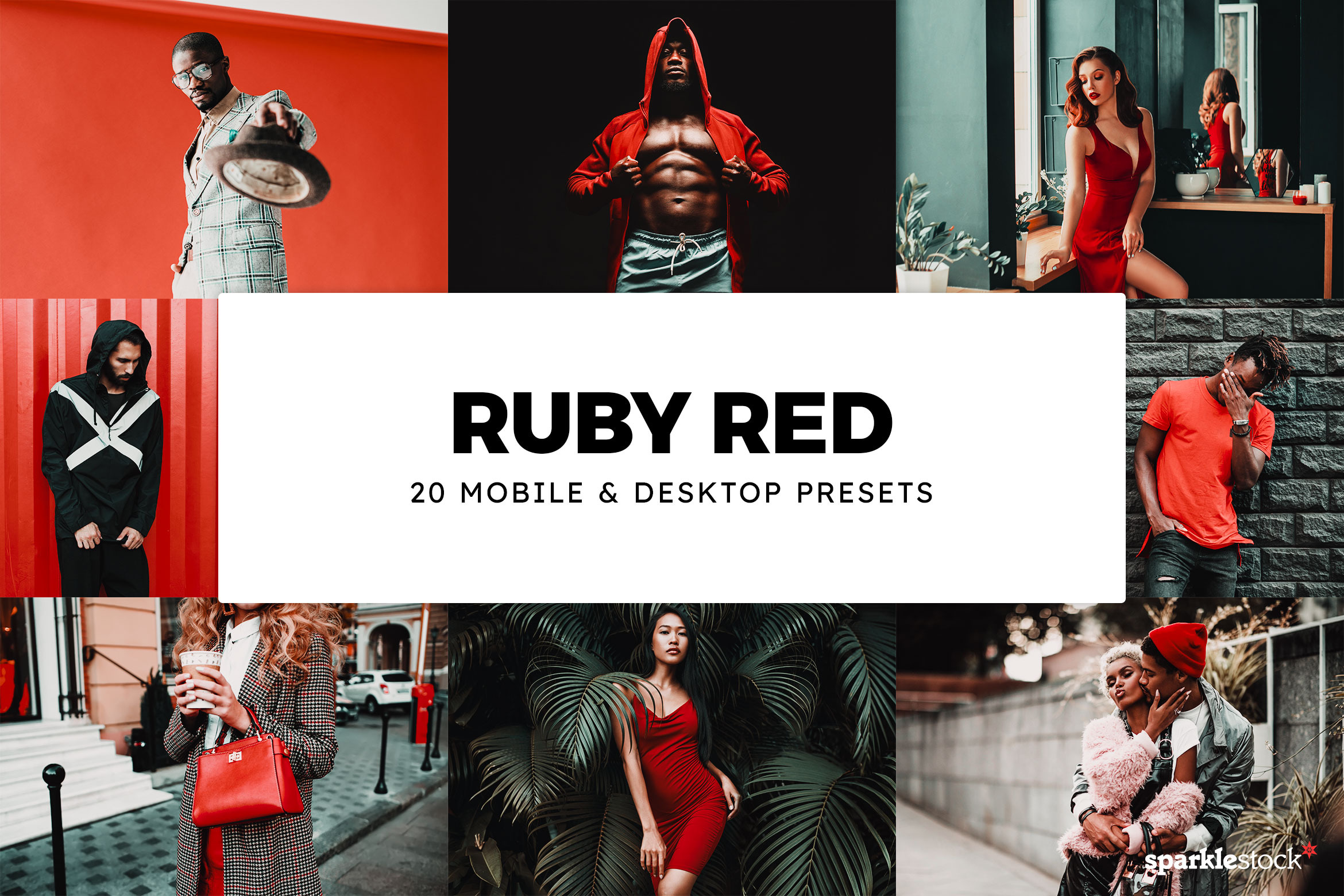 20 Ruby Red Lightroom Presets & LUTs, a Preset Add-On by SparkleStock