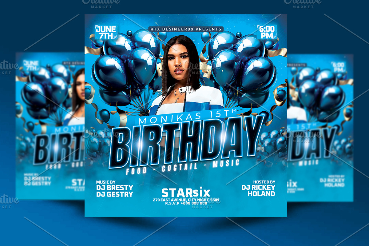 Birthday flyer, a Flyer Template by RTXdesinger99 | Creative Market