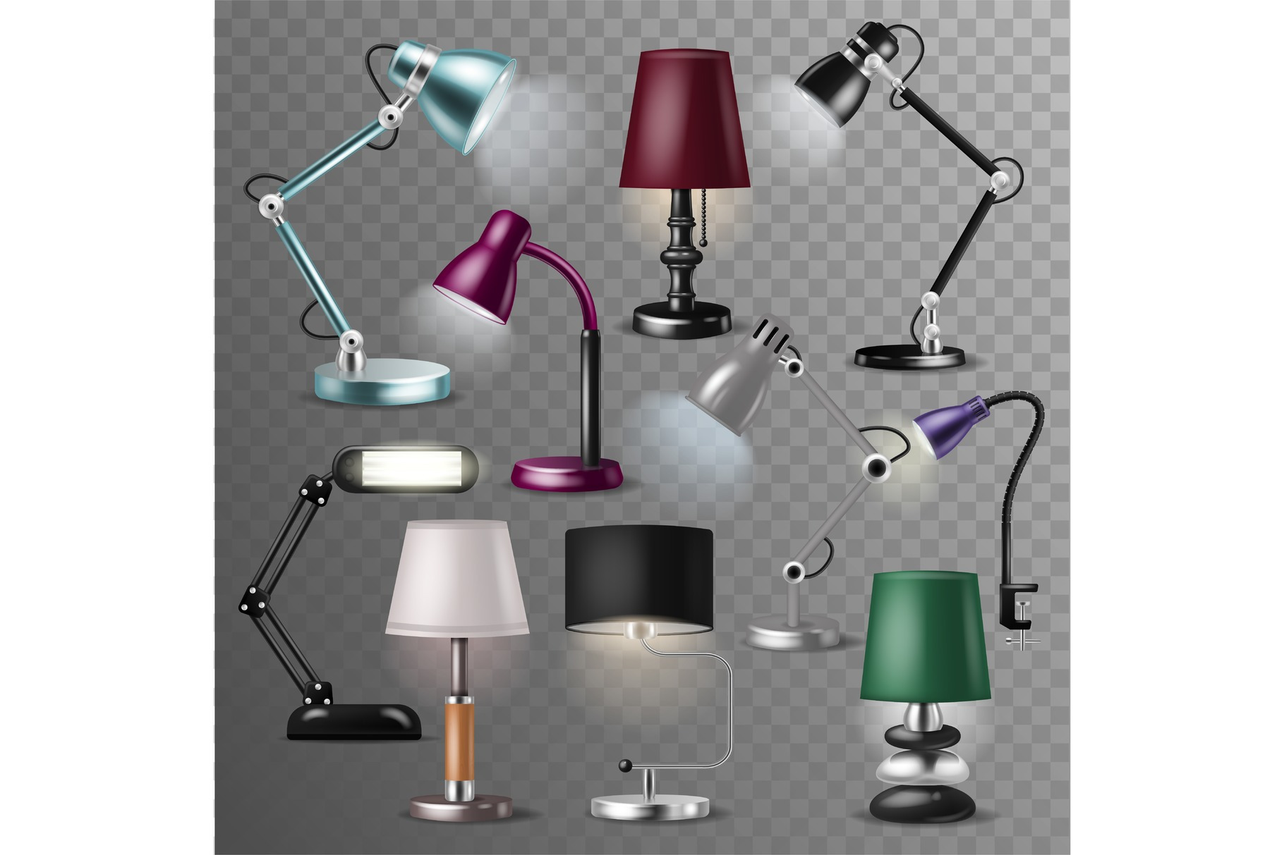Table lamp vector desklamp and, an Object Graphic by KitVector