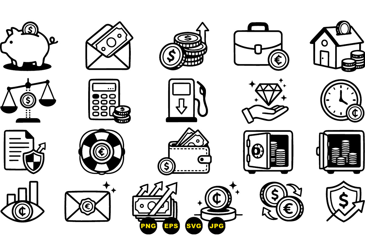 Finance Icons Clipart Collection for, an Illustration by designvectx