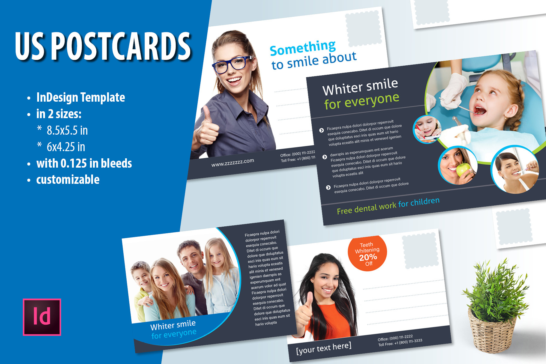 US Postcards set, a Card Template by R-studio