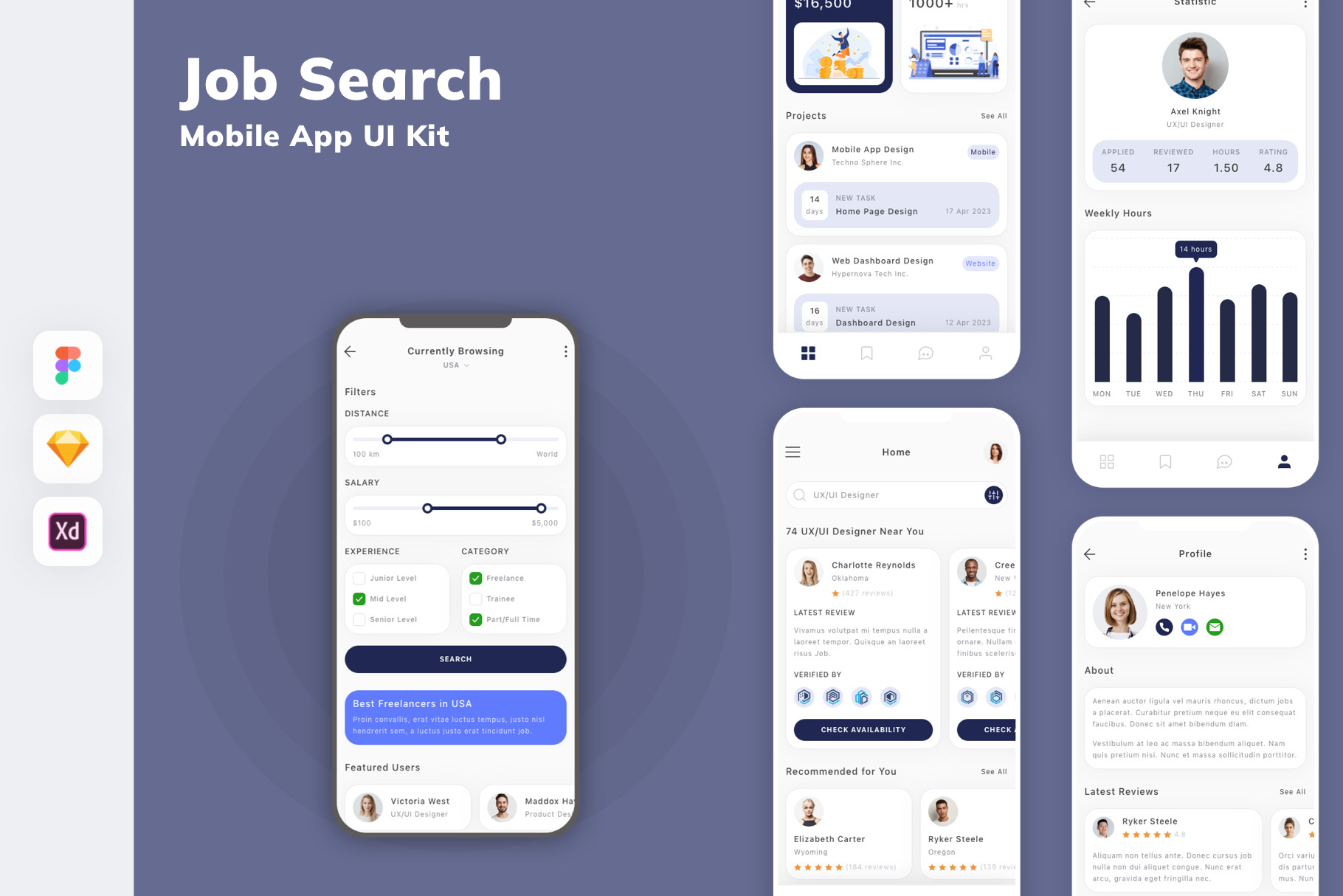 Job Search Mobile App UI Kit, an UI Kit Template by uicube