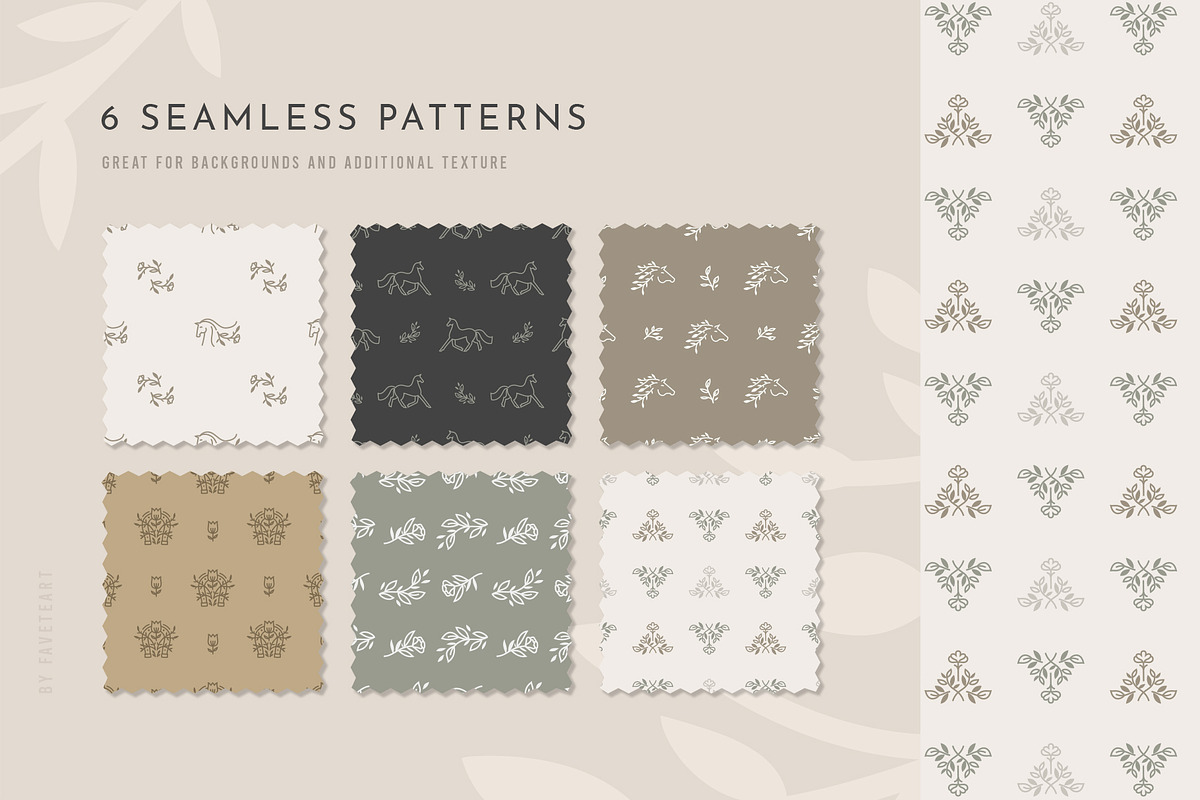 24 EQUINE LOGOS | fully editable, a Branding & Logo Template by Favete Art