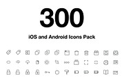 300 iOS and Android Vector Icons, an Outline Icon by Creative Stall