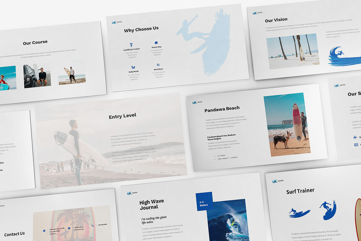 Surfing Powerpoint Template, a Presentation Template by Formatika Studio