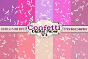Confetti Digital Paper, a Pattern Graphic by PixieSparks