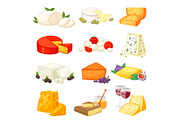 Cheese vector cheesy food and dairy products with cheeseparing ...