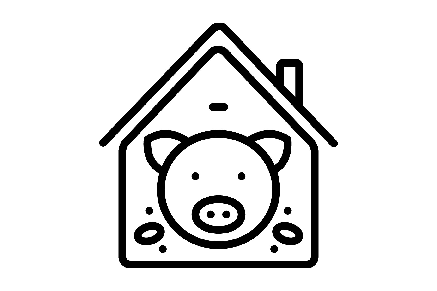 Pig in pigsty icon, an Icon by Creative priyanka | Creative Market