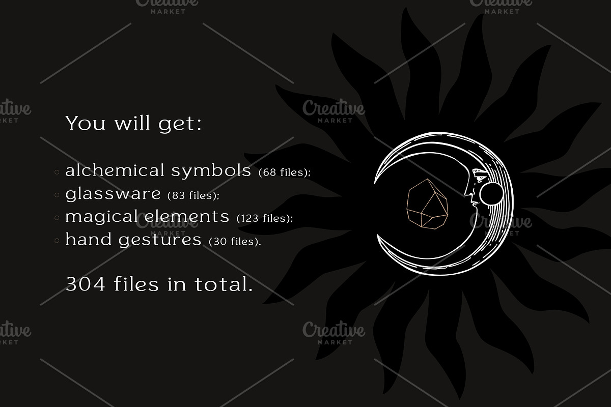 Alchemy set. Magical Symbol Collection
