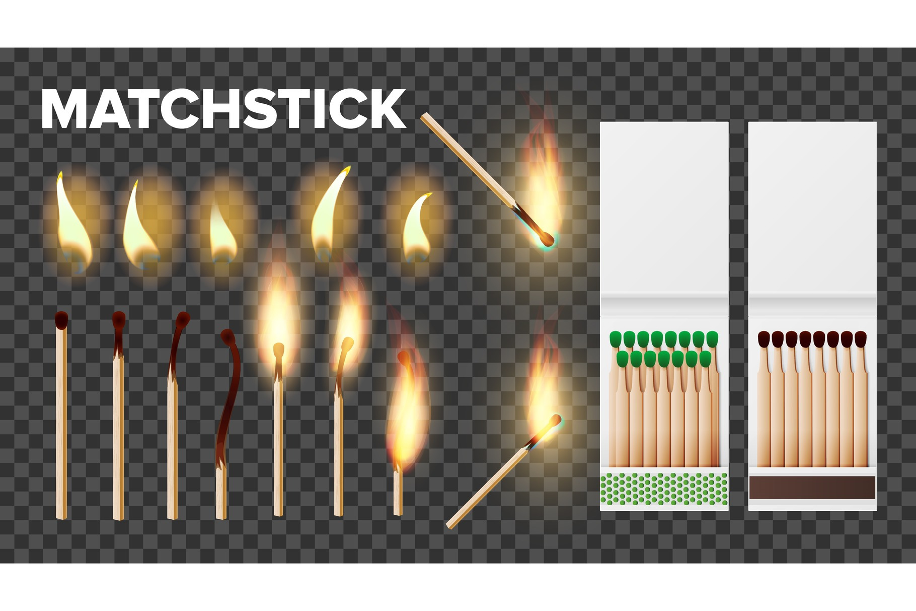 Burning Matches In Matchbooks, Flame, a Texture Graphic by pikepicture