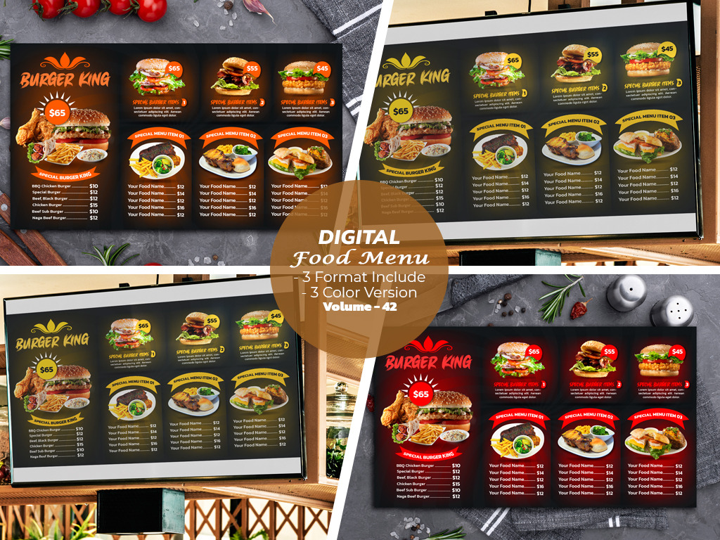 Digital Food Menu Design Template, a Stationery Template by MRI STUDIO