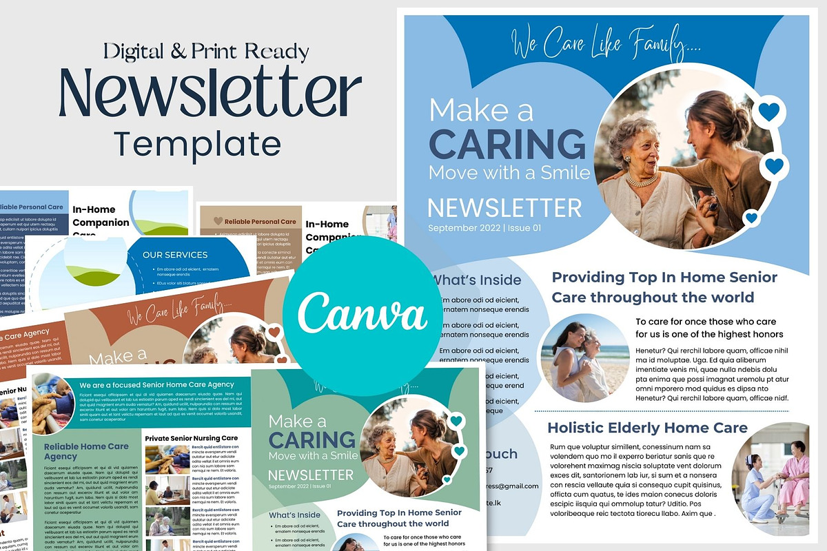 Canva Newsletter Template Caregiver | Creative Market Canva Newsletter Template Caregiver | Creative Market