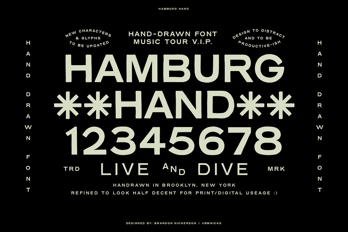 Hamburg Hand - A Hand-Drawn Font, a Sans Serif Font by Bnick