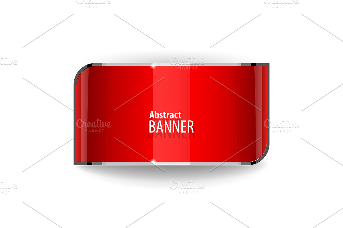 Shiny gloss red vector banner, a Decorative Illustration by Sunny ...