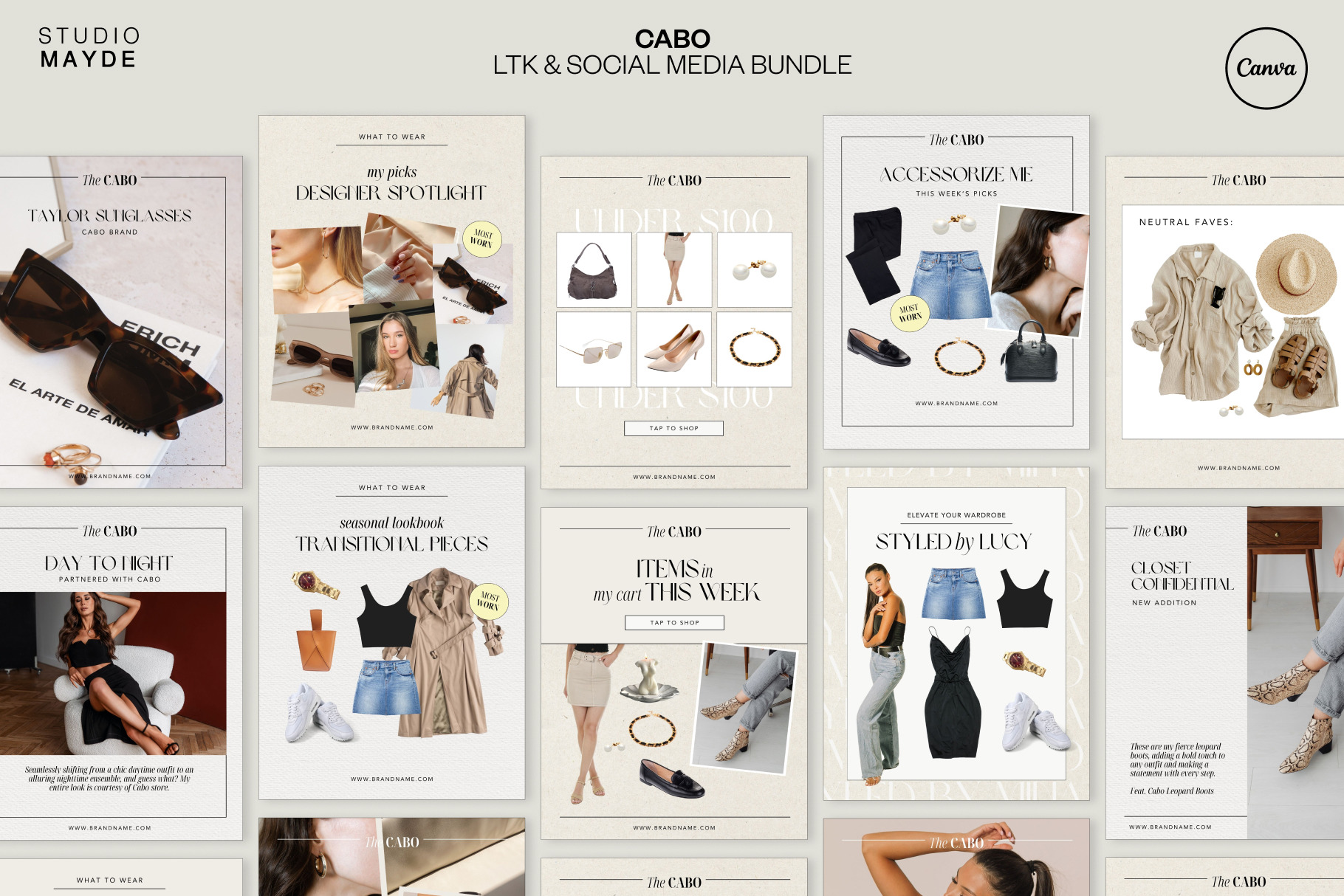 CABO | LTK & Social Media Bundle, a Social Media Template by Studio Mayde