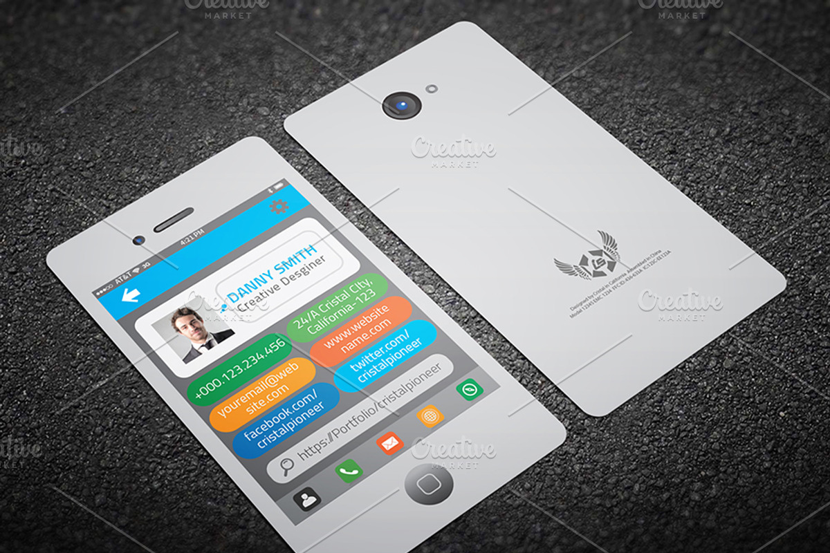 iphone Style Business Card, a Business Card Template by Cristal Pioneer