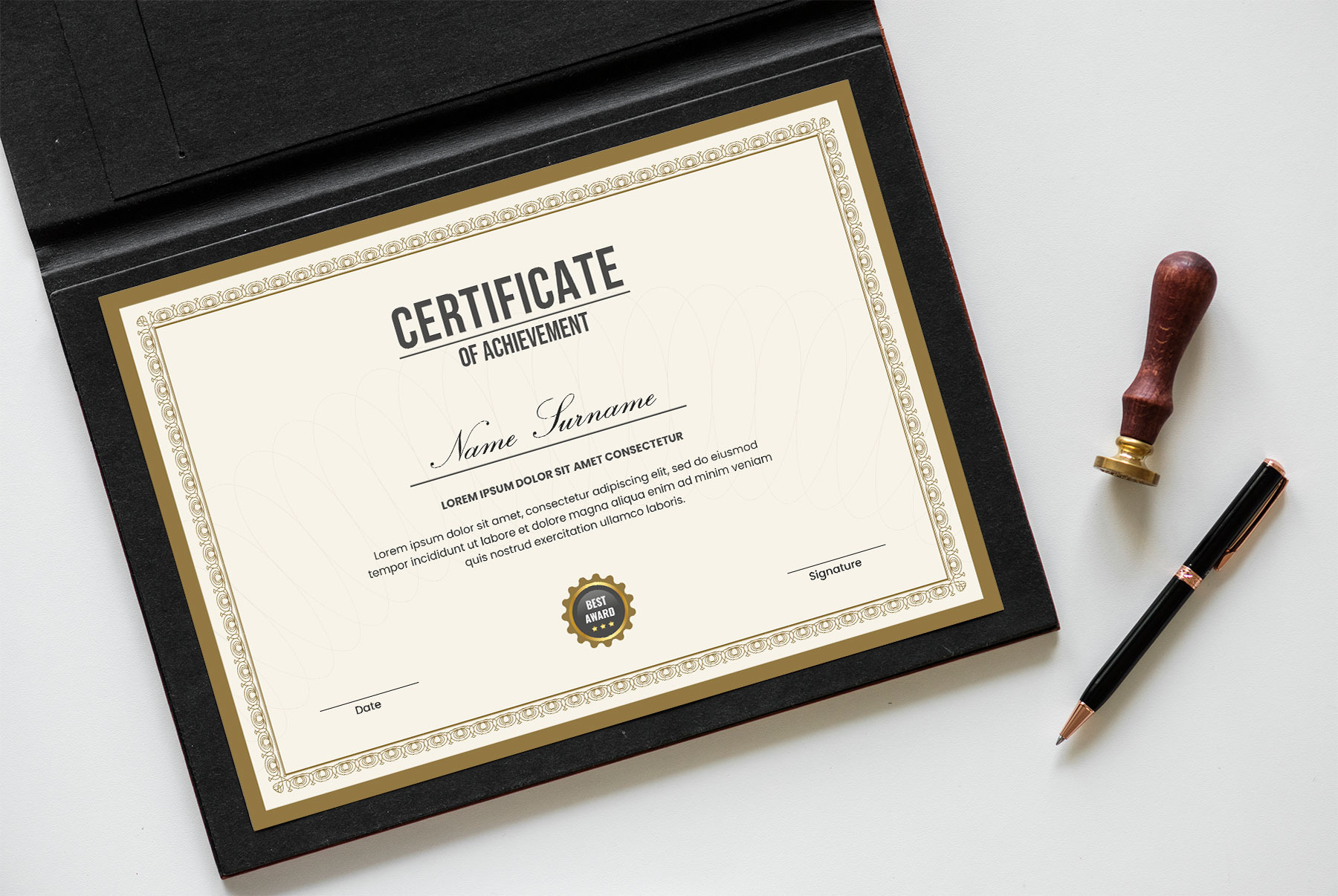Modern elegant certificate template