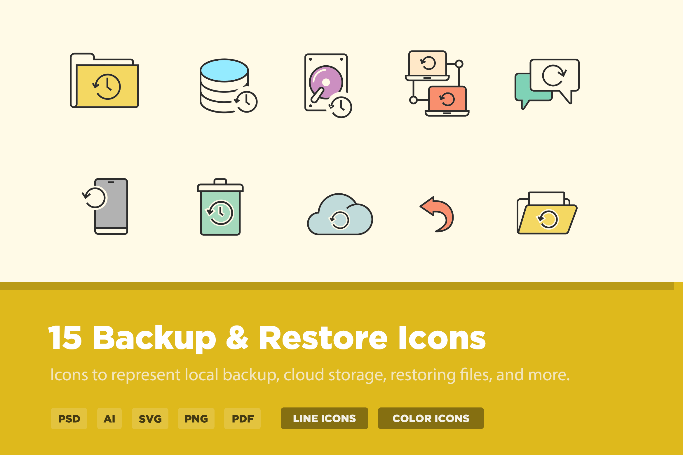 15 Backup & Restore Icons, an Icon by Creative VIP