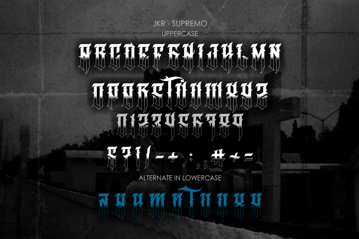 SUPREMO, a Blackletter Font by jakejarkor
