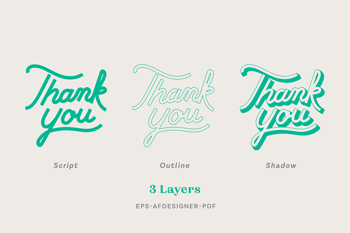 Thank You Vector Script + Card | Creative Market
