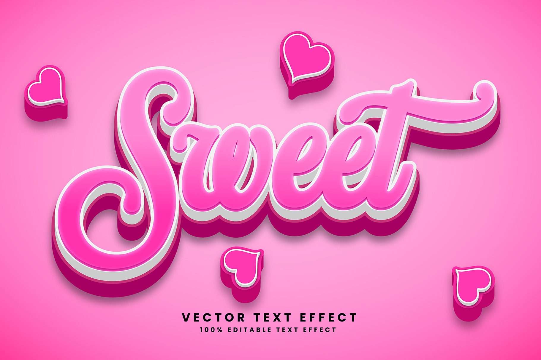 Sweet Vector 3d Text Effect, a Layer Style Add-On by designermdnazir