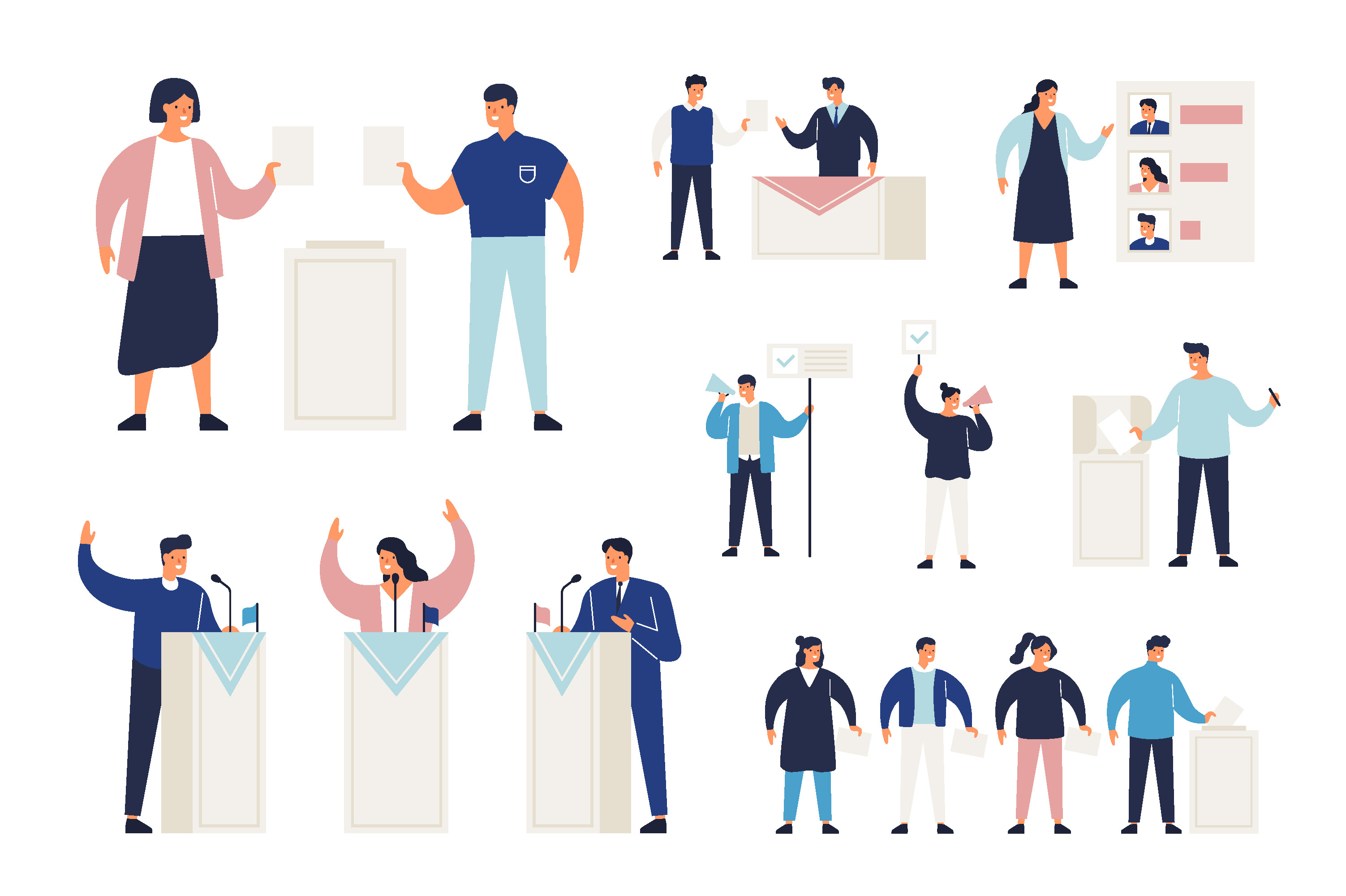 Voting, election process, a Person Illustration by Good Studio
