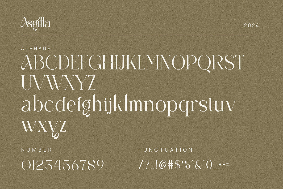 Asgilla Elegant Serif Font Typeface, a Serif Font by Perfectype