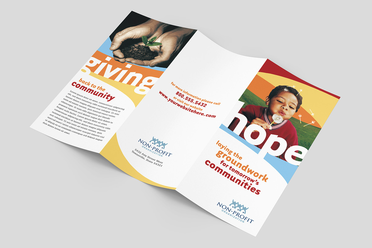 Community Nonprofit Brochure Template | Creative Market