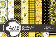 Bumble Bee Digital Papers 1055, a Pattern Graphic by AMBillustrations