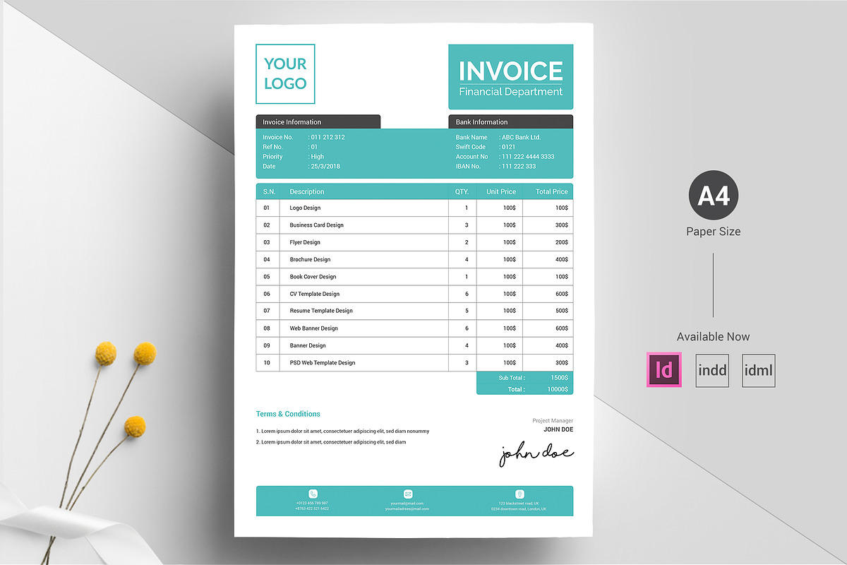 Invoice, a Stationery Template by ARP Creation