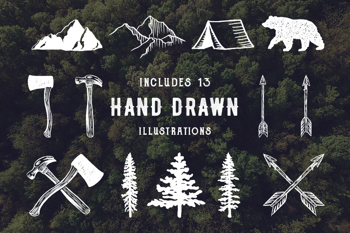 Rustic Logos & Illustrations AI PNG, an Object Graphic by BirDIY Design