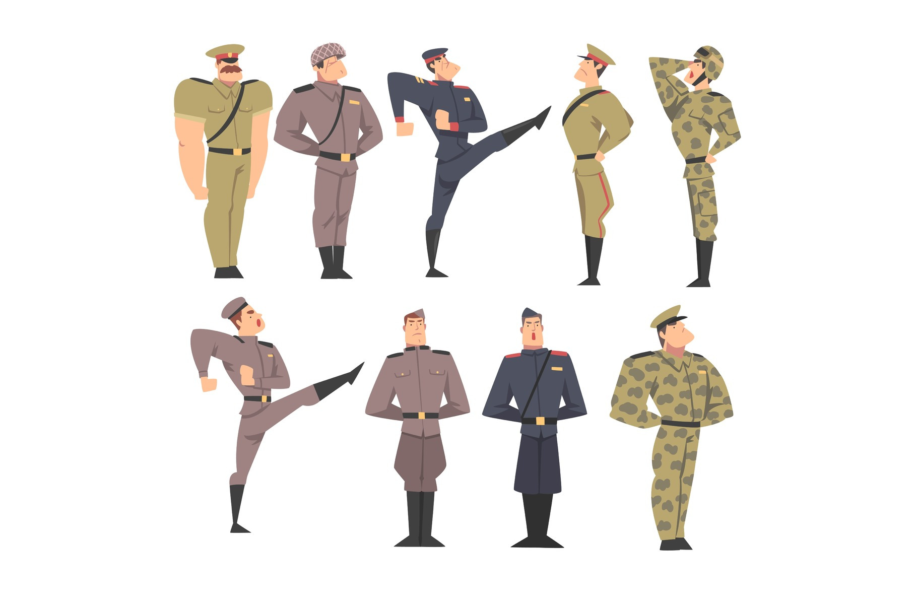 Military People Set, Army Soldiers, a Person Illustration by TopVectors