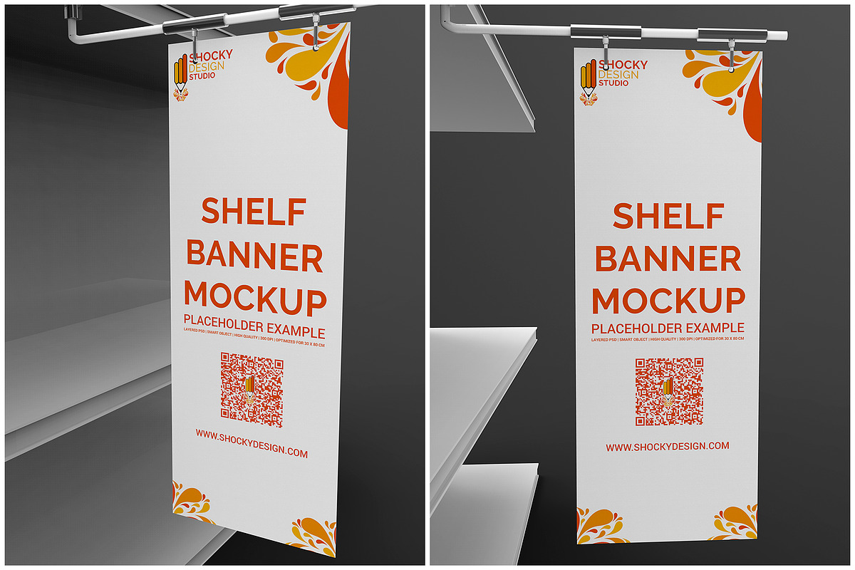 POSM Store Shelf Banner Mockup, an Advertising Mockup by Shocky Design ...