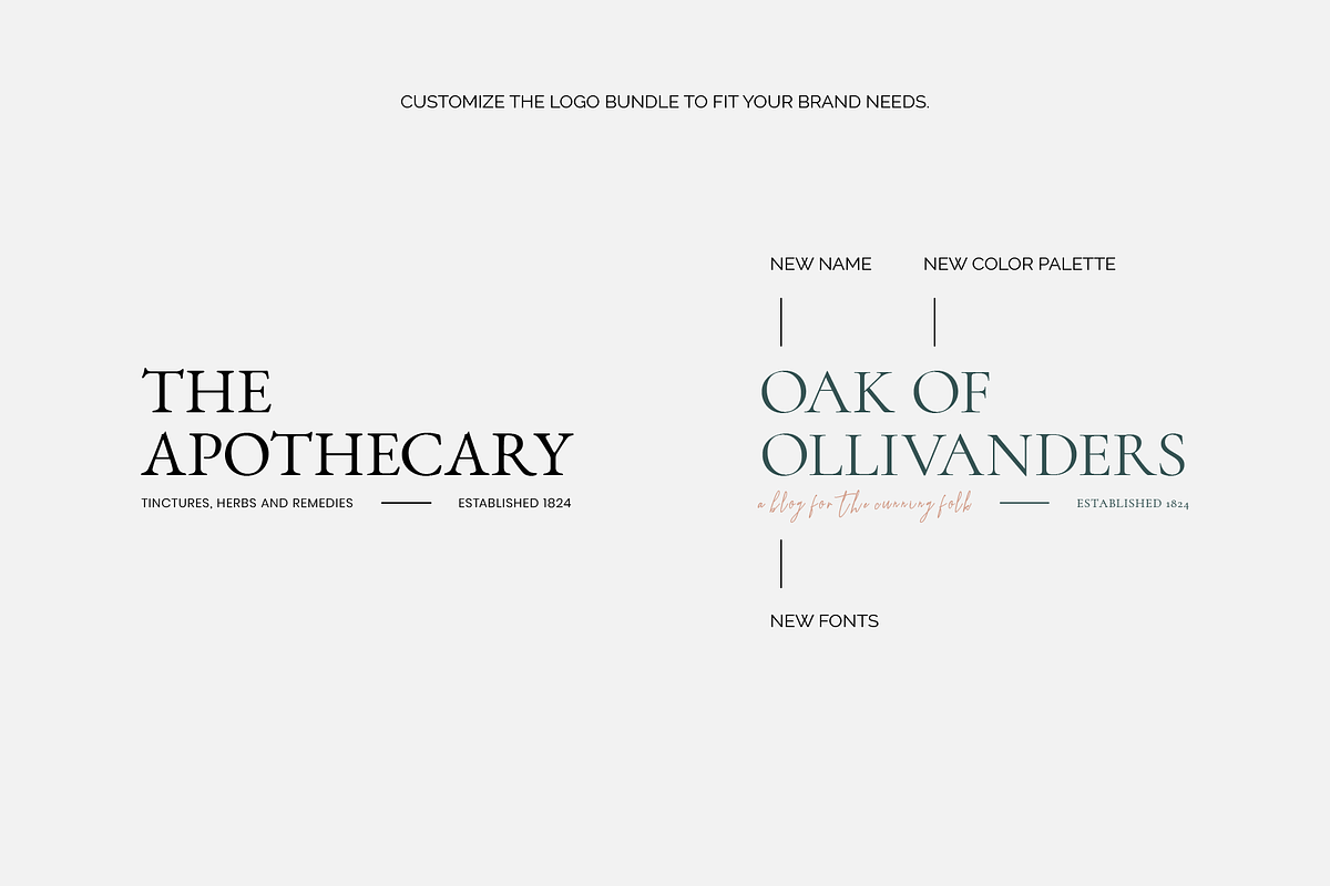 Apothecary Logo Bundle, a Branding & Logo Template by JP | Designs