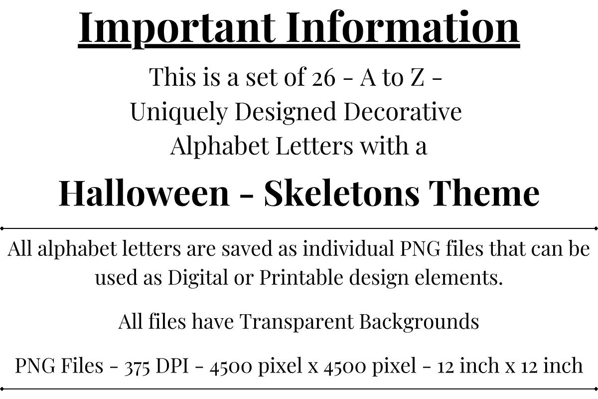 Halloween Skeleton Alphabet Letters, a Decorative Illustration by ...