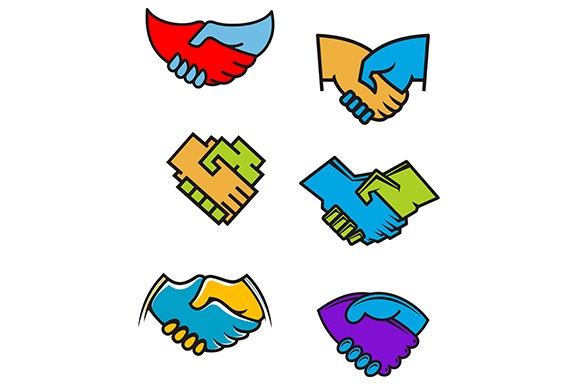 Handshake symbols and icons, a Graphic by Vector Tradition