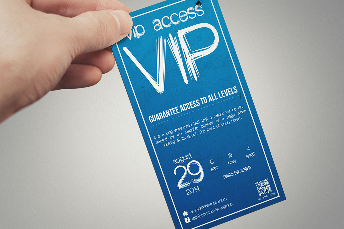 Multipurpose simple VIP PASS, a Card Template by Tzochko