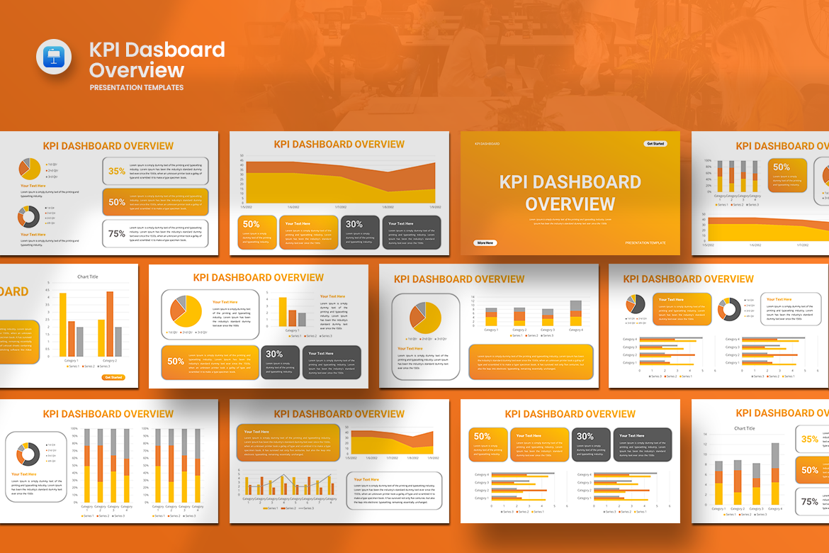 KPI Dashboard Overview - Keynote, a Presentation Template by QR Design ...