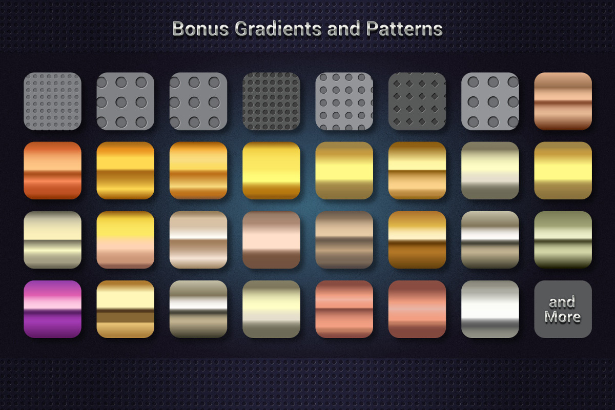 50 Metal Illustrator Styles, a Layer Style Add-On by Vector Galore