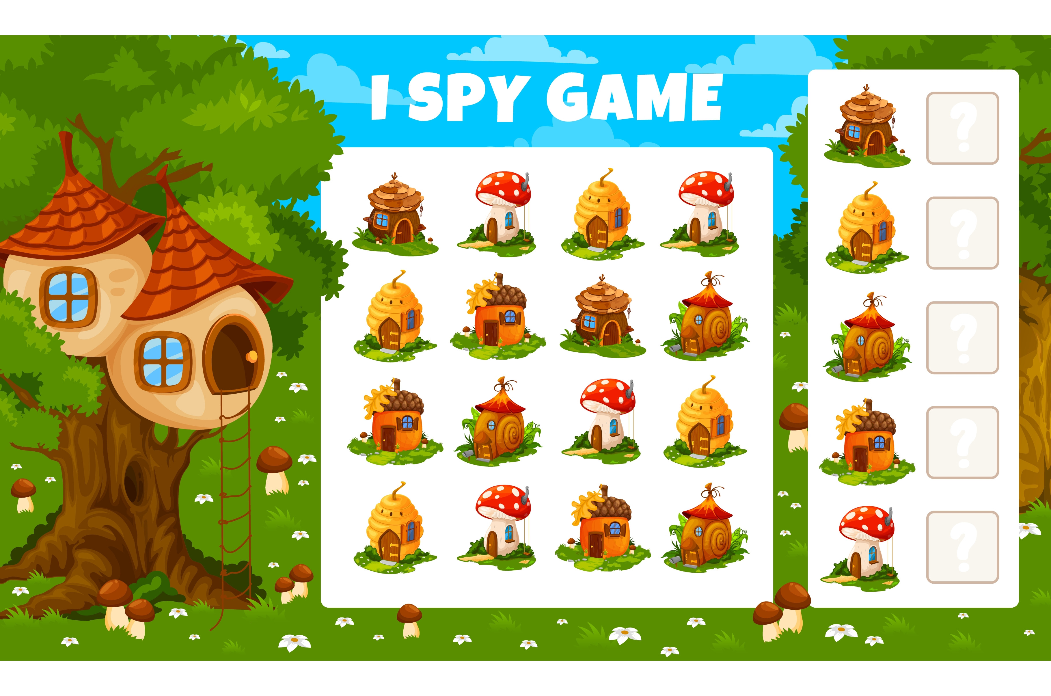 I spy kids game worksheet | Education Illustrations ~ Creative Market