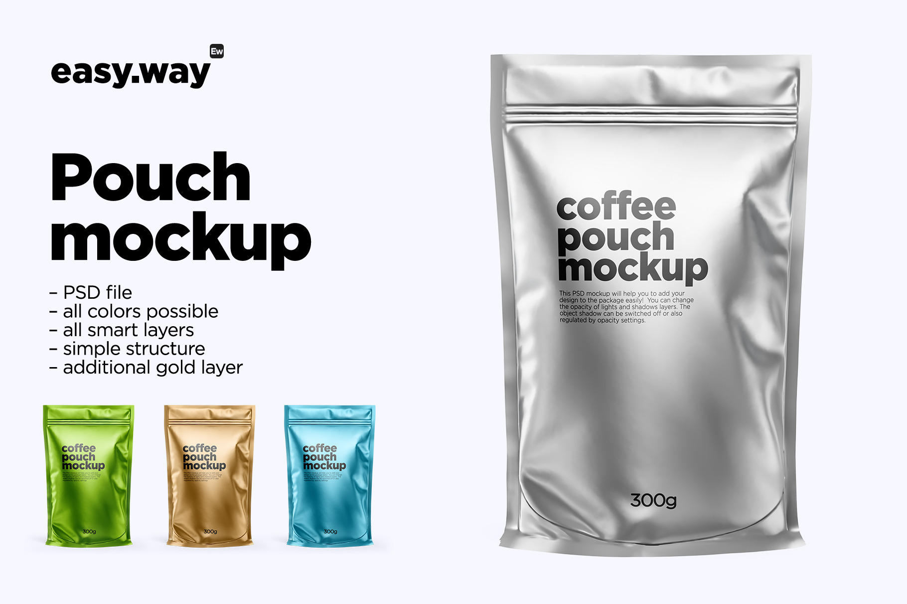 Metallic Pouch Mockup, a Product Mockup by easy.way