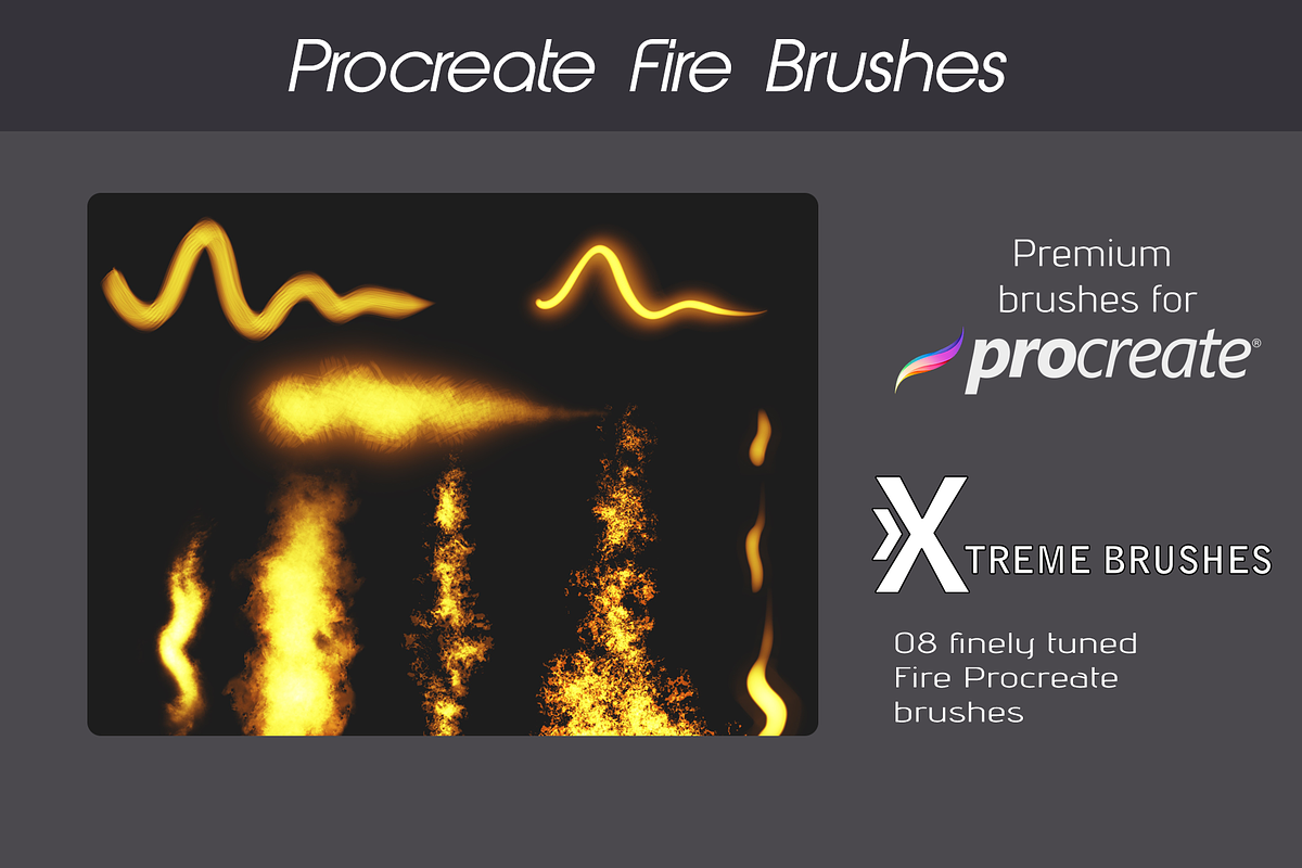 Procreate Fire Brushes, a Brush Add-On by Extreme Brushes