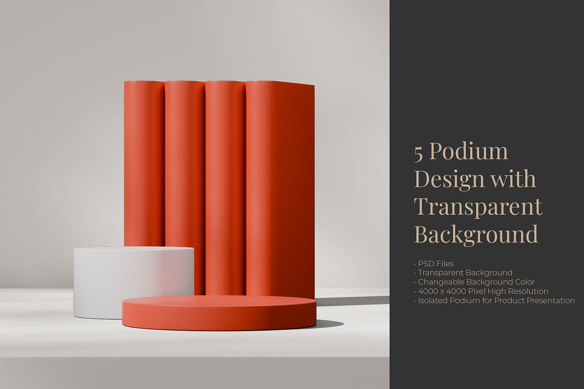 5 Podium with Transparent Background, a Background Graphic by faustudio