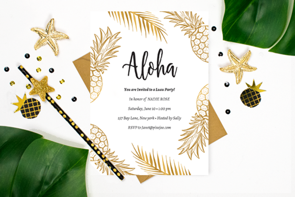 Aloha Party Invitation, an Invitation Template by Pixejoo