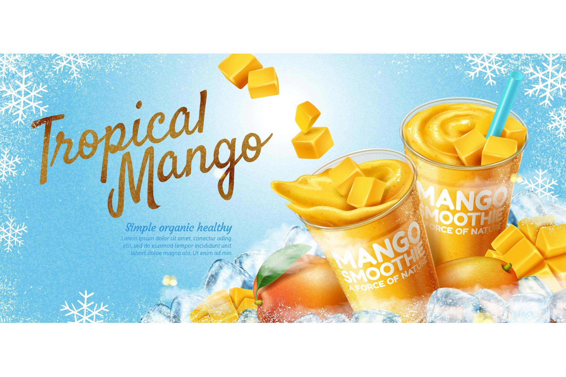 Mango smoothie banner ads, an Illustration by TotallypicRF