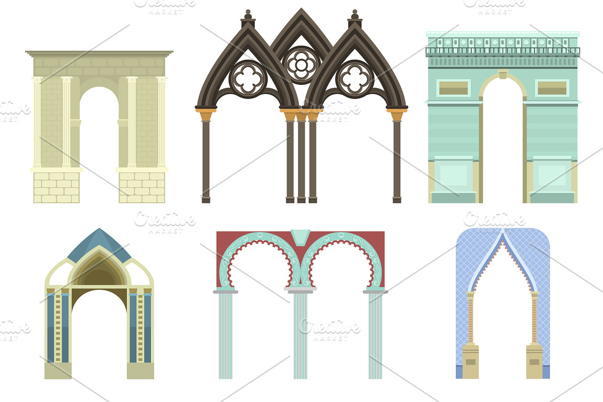 Arch vector architecture, a Decorative Illustration by RocketArt ...