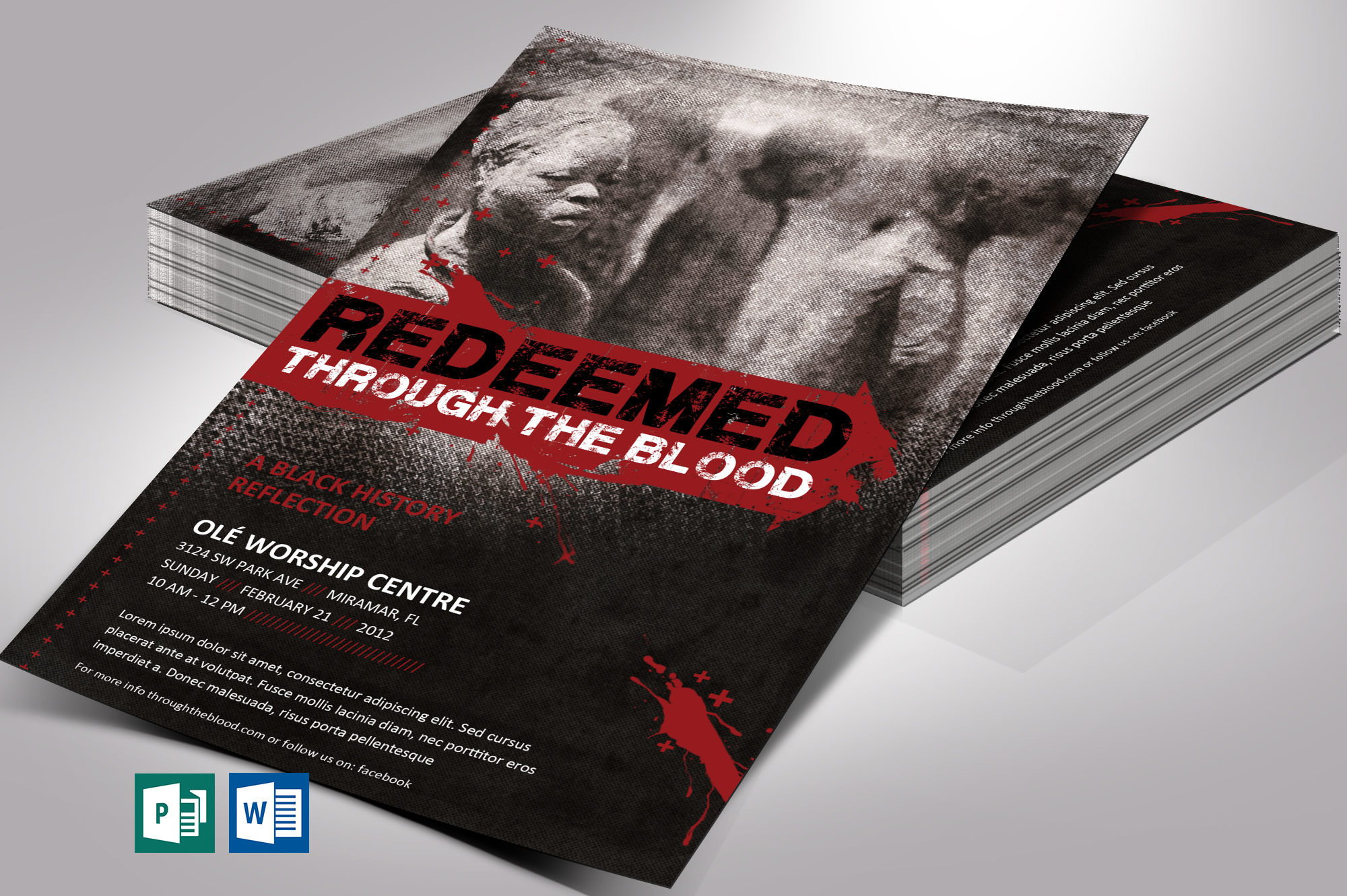 Redeemed Black History Flyer Word V1, a Flyer Template by Godserv Designs